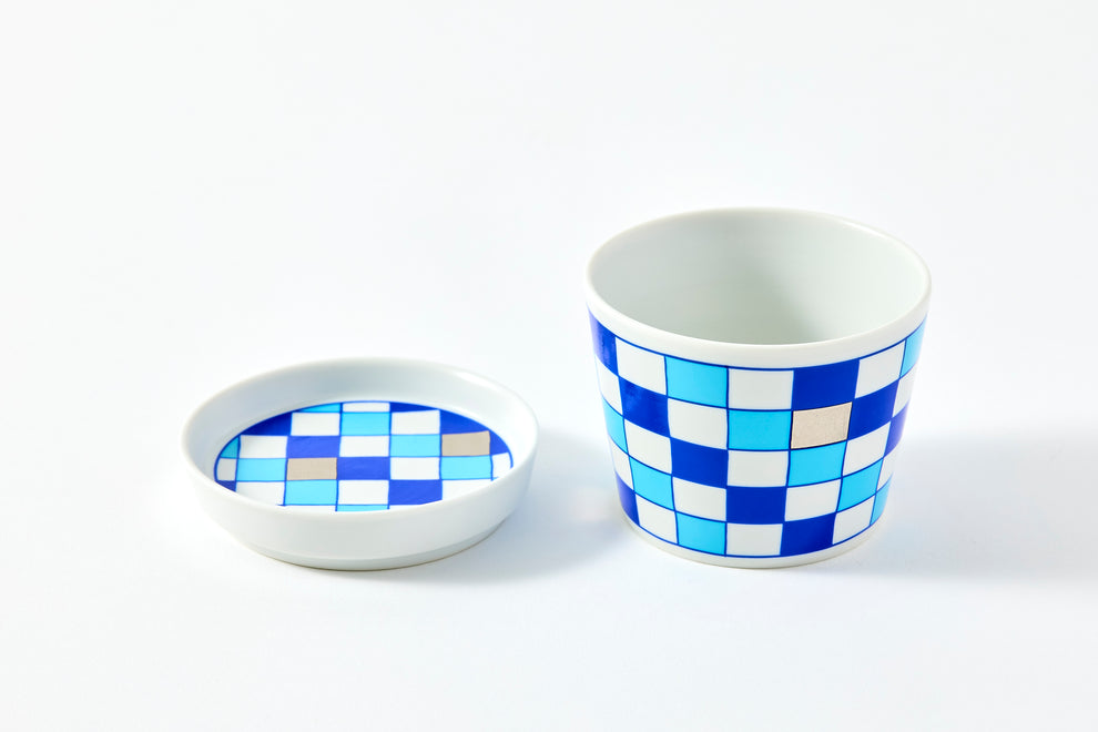 Sobachoko & Condiment Plate Set - Checkered Pattern – monoya
